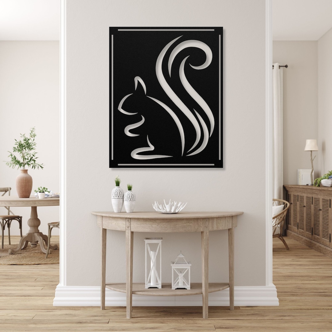 Metal Squirrel Wall Decor, Squirrel Wall Art, Squirrel Door Hanger ...