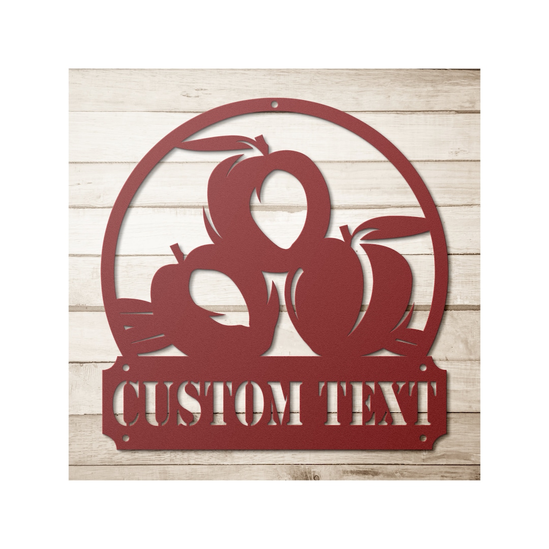 Custom Metal Peach Sign - Personalized Peach Wall Art Decor - Etsy