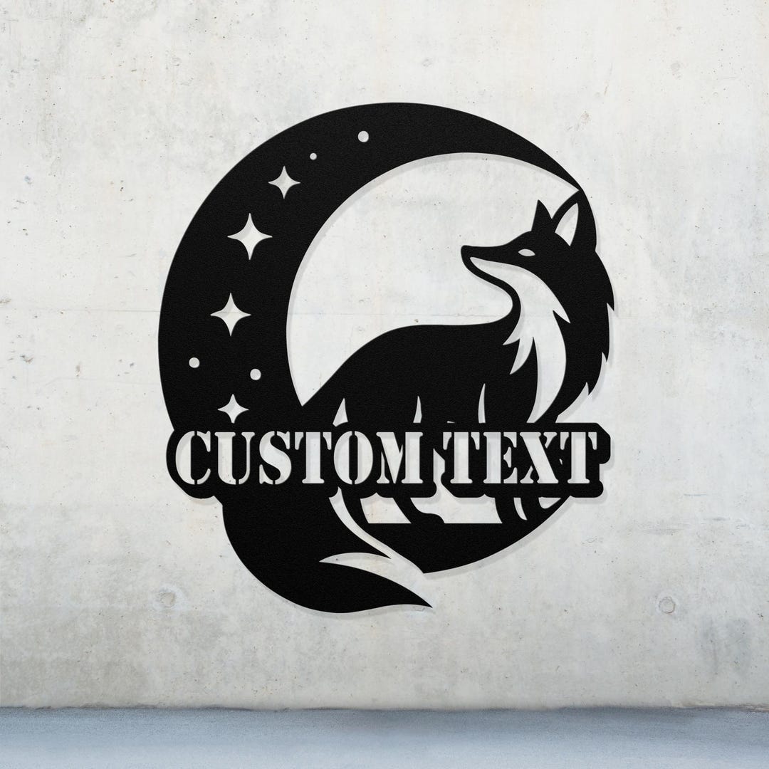 Custom Fox Moon Metal Sign: Personalized Woodland Decor - Etsy