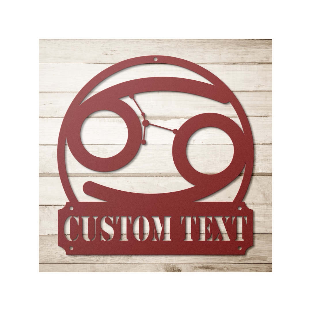 Custom Metal Cancer Zodiac Sign - Personalized Horoscope Wall Art Decor ...