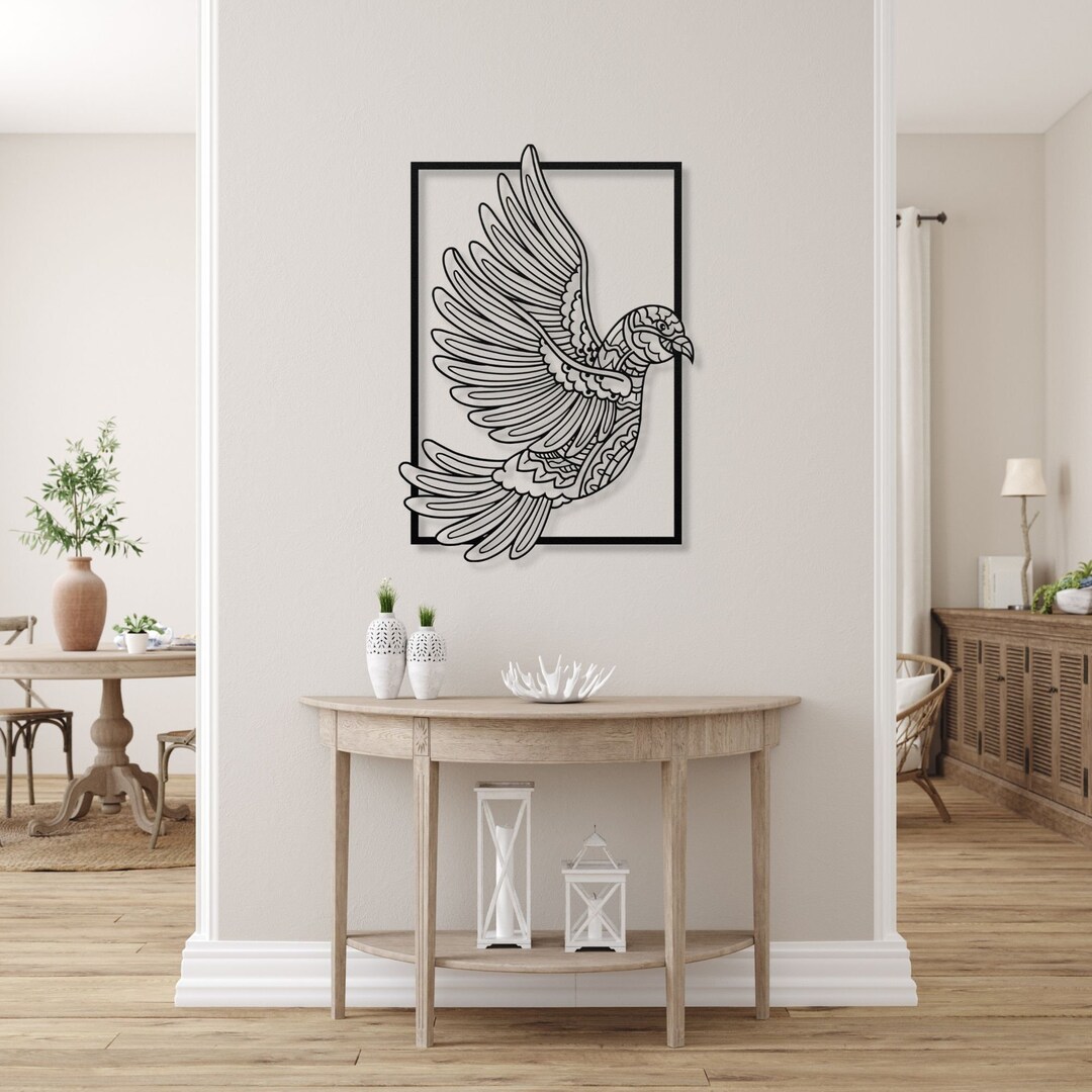 Pigeon Metal Wall Art: Bird Door Sign, Modern Home Decor - Etsy