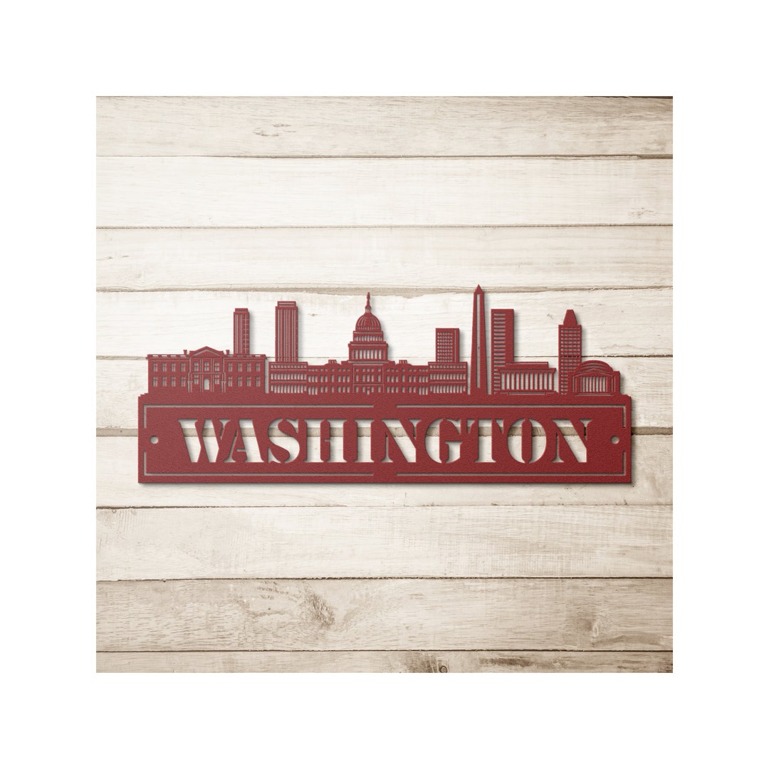 Custom Metal Washington DC Skyline Sign: Personalized Wall Art - Etsy