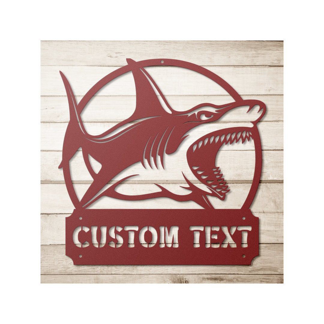 Personalized Shark Metal Wall Art: Custom Name Sign - Etsy