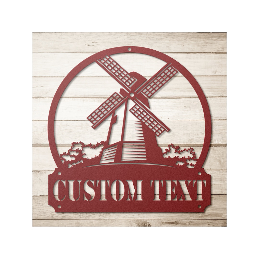Custom Windmill Sign - Personalized Windmill Metal Wall Decor - Etsy