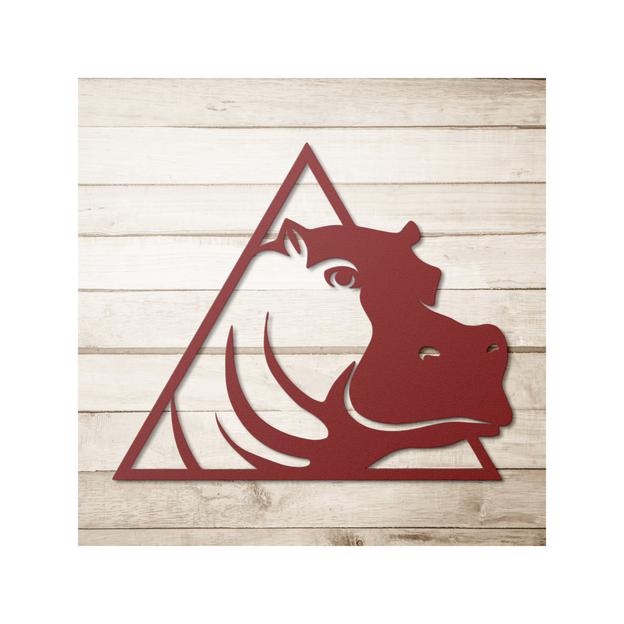 Hippo Metal Wall Art: Modern Geometric Decor - Etsy