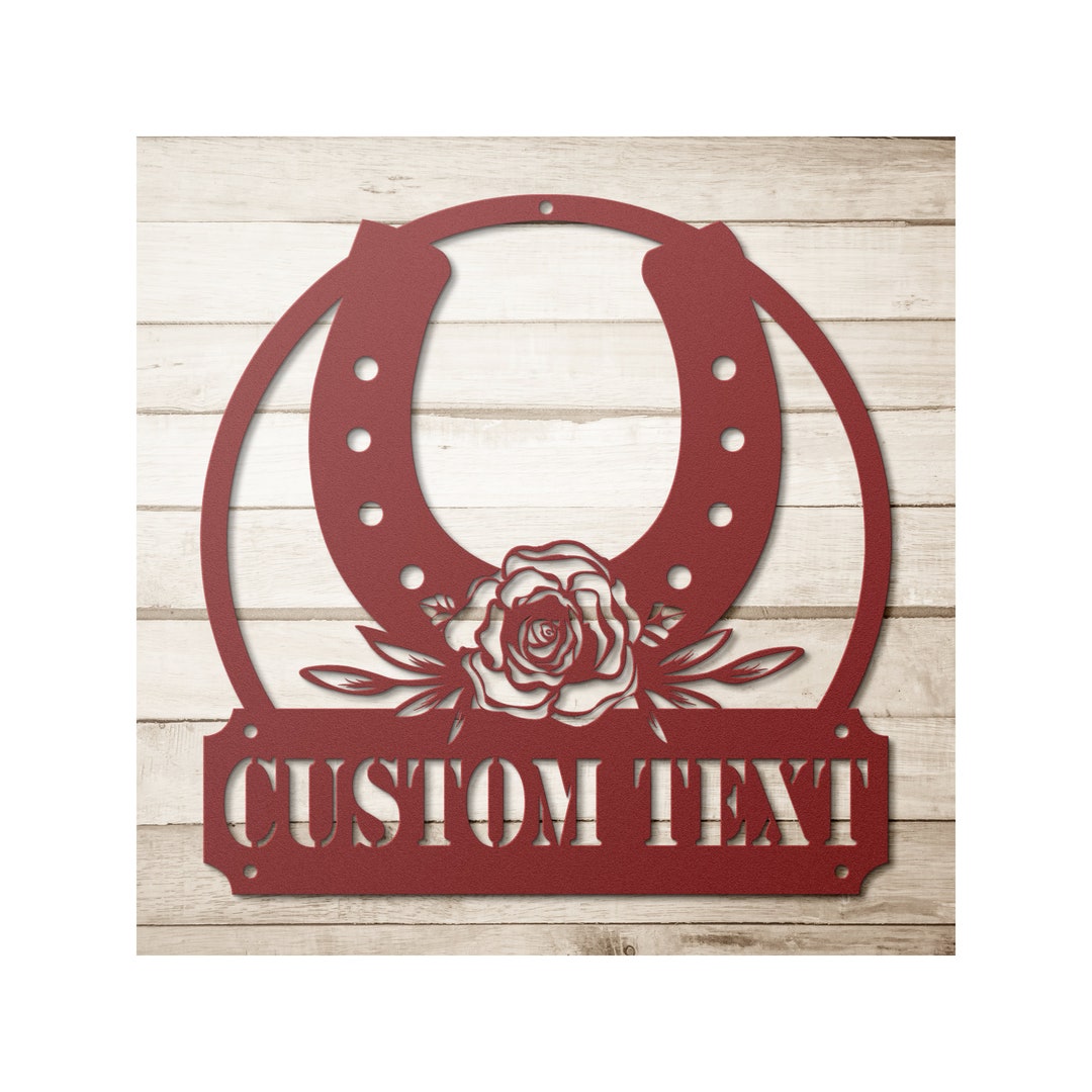 Custom Metal Horseshoe Welcome Sign - Personalized Horseshoe Wall Art ...