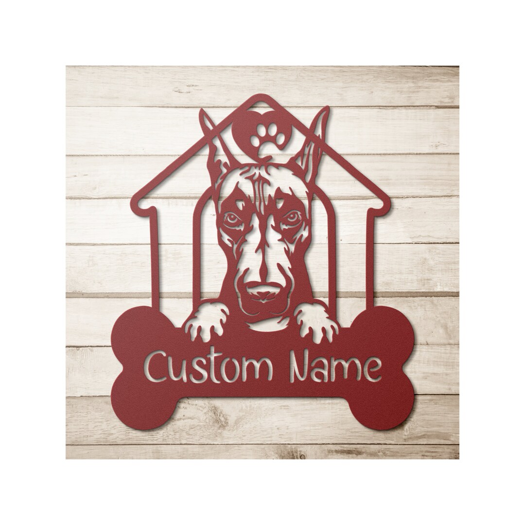 Custom Doberman Pinscher Sign, Doberman Metal Cutout, Doberman Gift ...