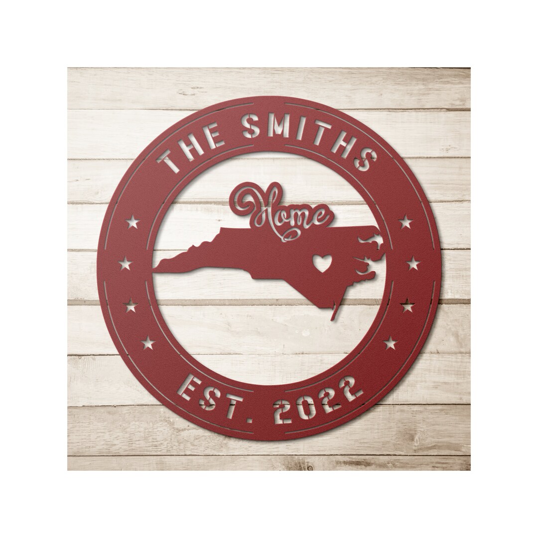 North Carolina Metal Sign, North Carolina Decor, North Carolina Wall ...