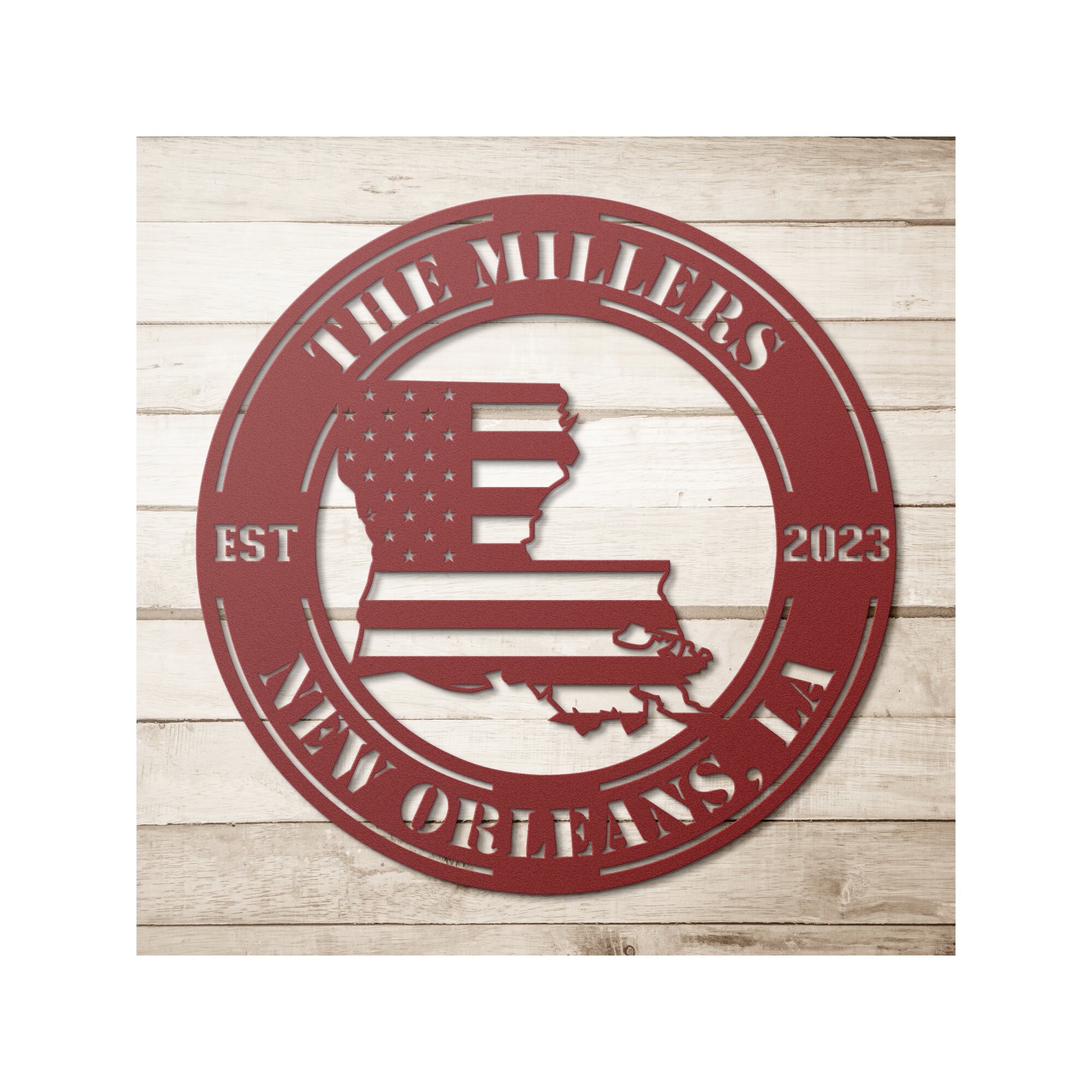 Custom Metal Louisiana Sign Personalized LA State Wall Art - Etsy