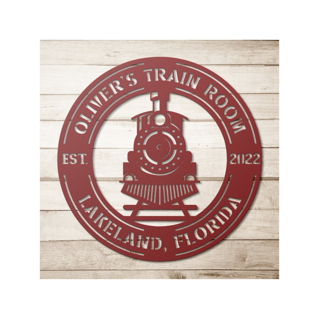 Personalized Train Room Metal Sign: Custom Railroad Wall Decor - Etsy