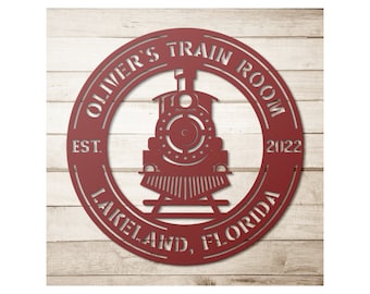 Custom Metal Train Sign - Etsy