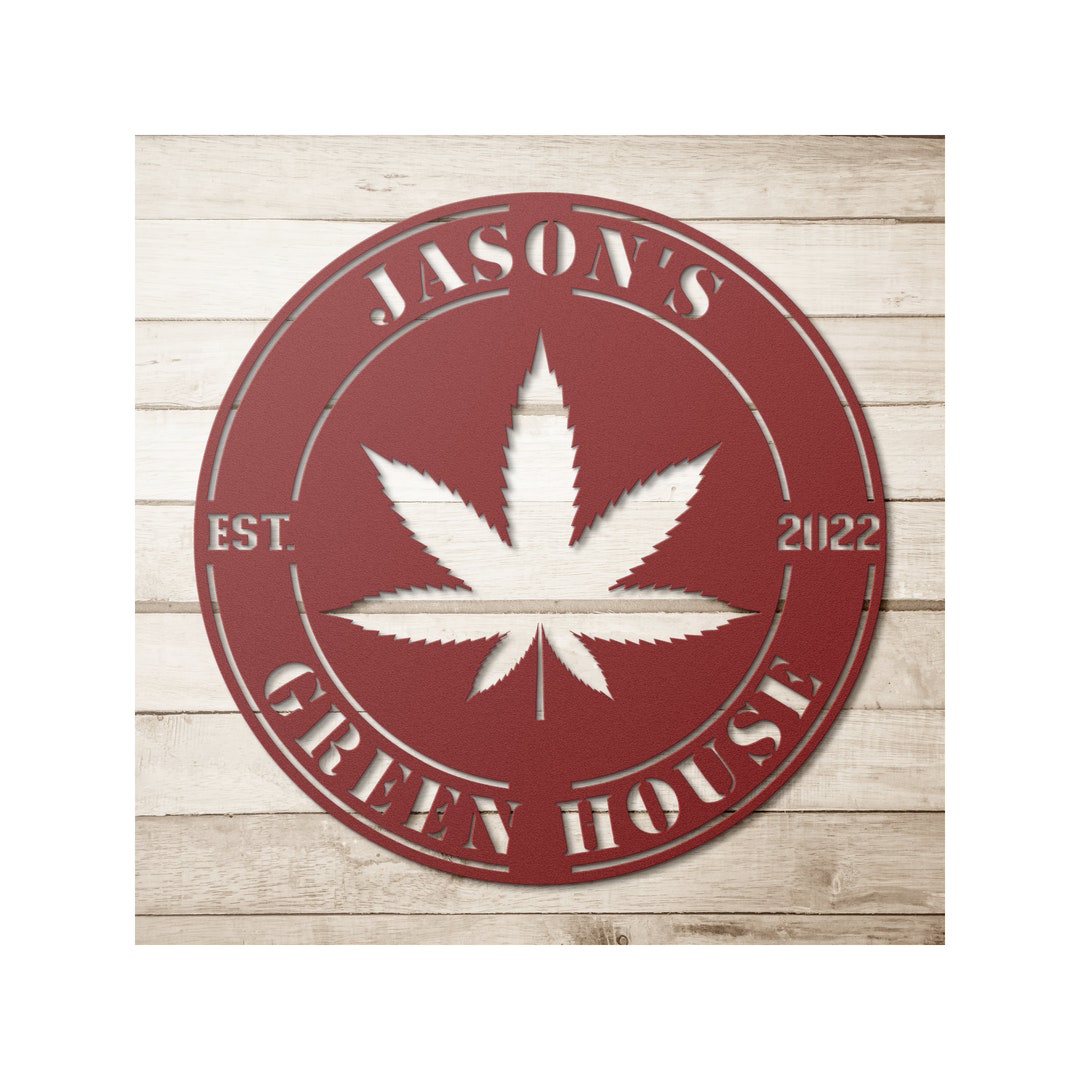 Personalized Weed Metal Wall Art, Marijuana Name Sign Decoration for ...