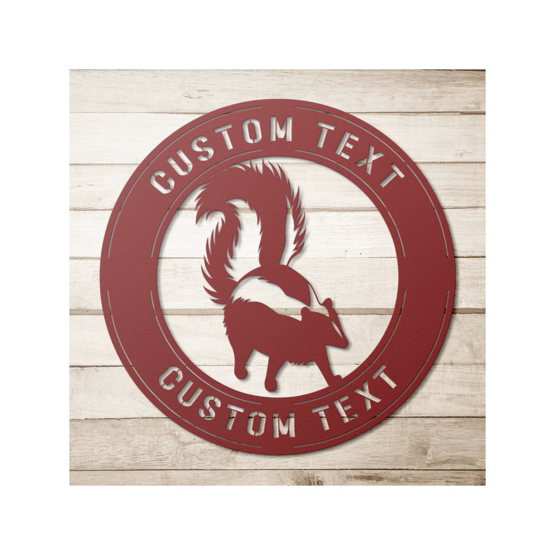 Personalized Skunk Metal Wall Art, Custom Skunk Name Sign, Skunk Home ...