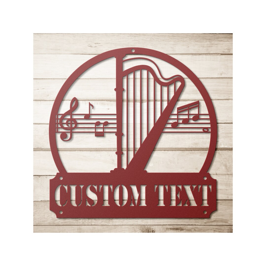 Custom Metal Harp Sign - Personalized Harp Wall Art Decor - Etsy