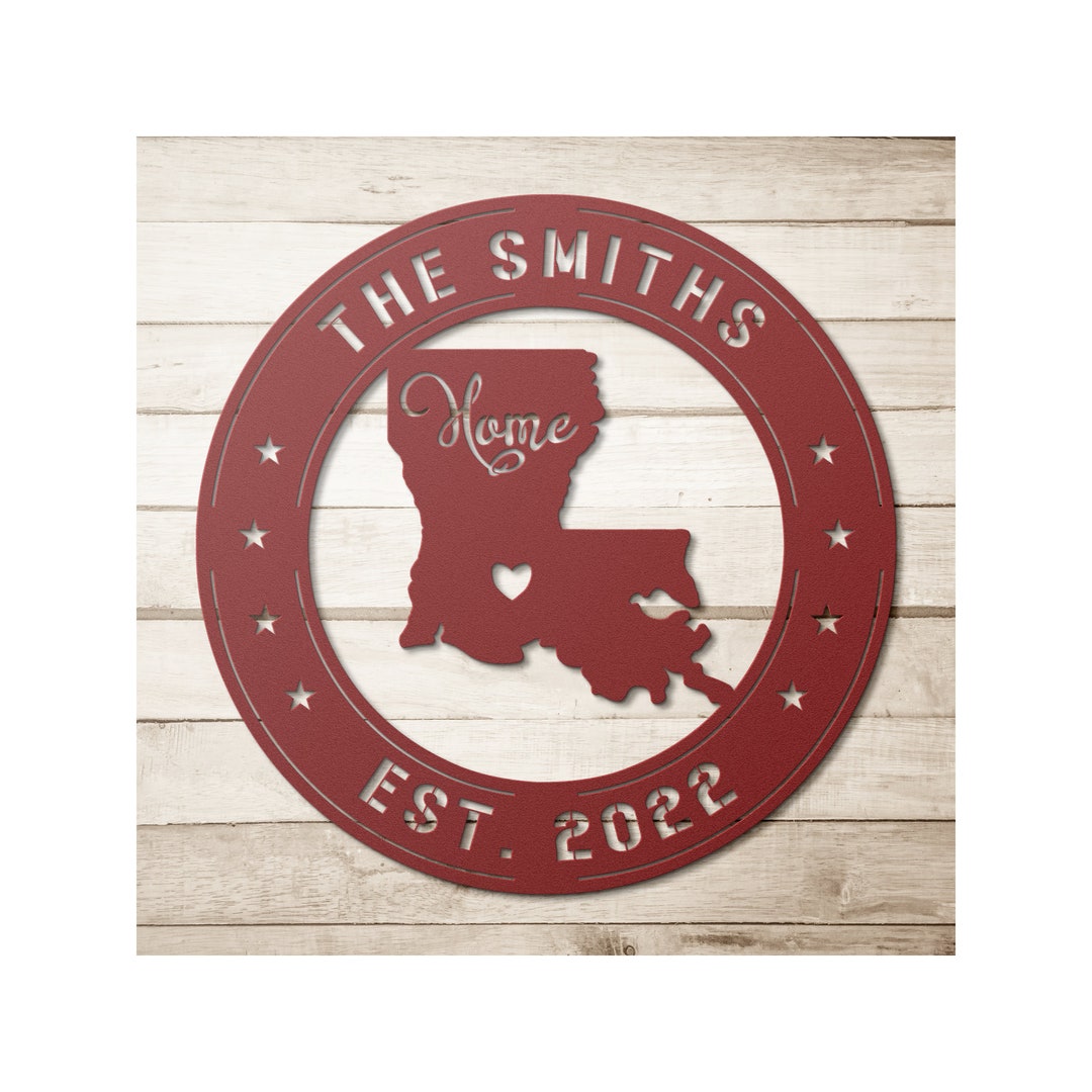 Louisiana Metal Sign, Louisiana Decor, Louisiana Wall Art, Personalized ...