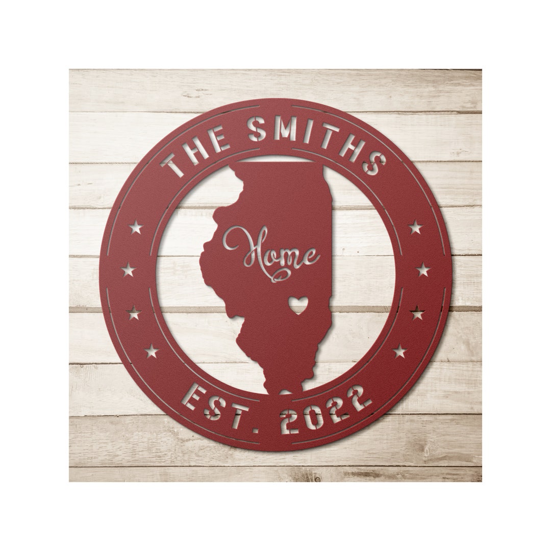 Illinois Metal Sign | Illinois Decor | Illinois Wall Art | Personalized ...