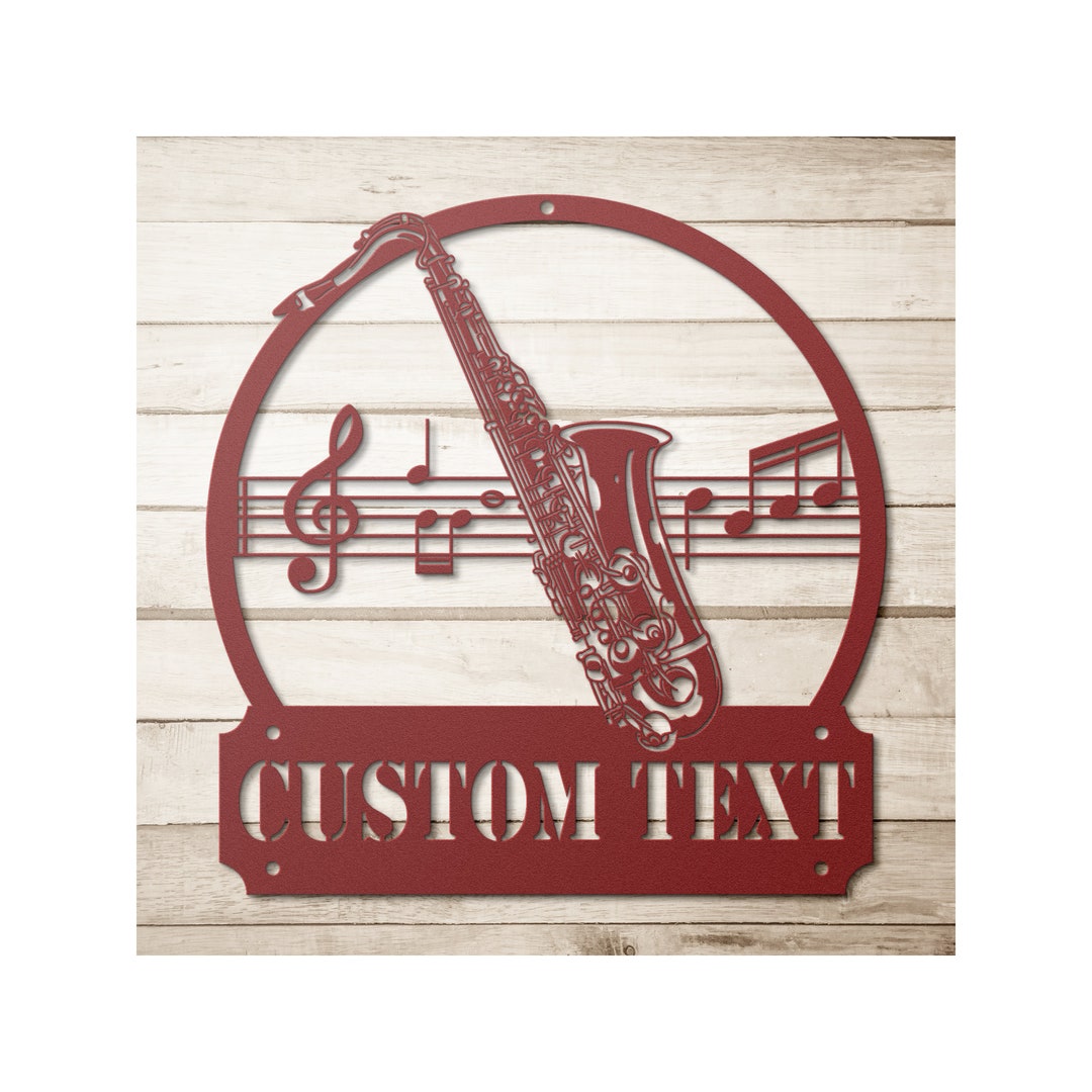 Custom Metal Saxophone Sign - Personalized Saxophone Wall Art Decor - Etsy