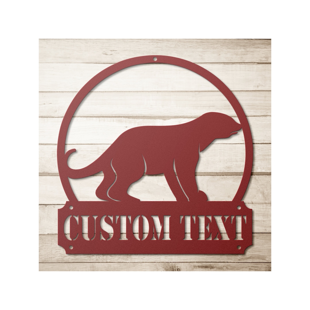 Custom Metal Otter Welcome Sign - Personalized Otter Wall Art Decor - Etsy