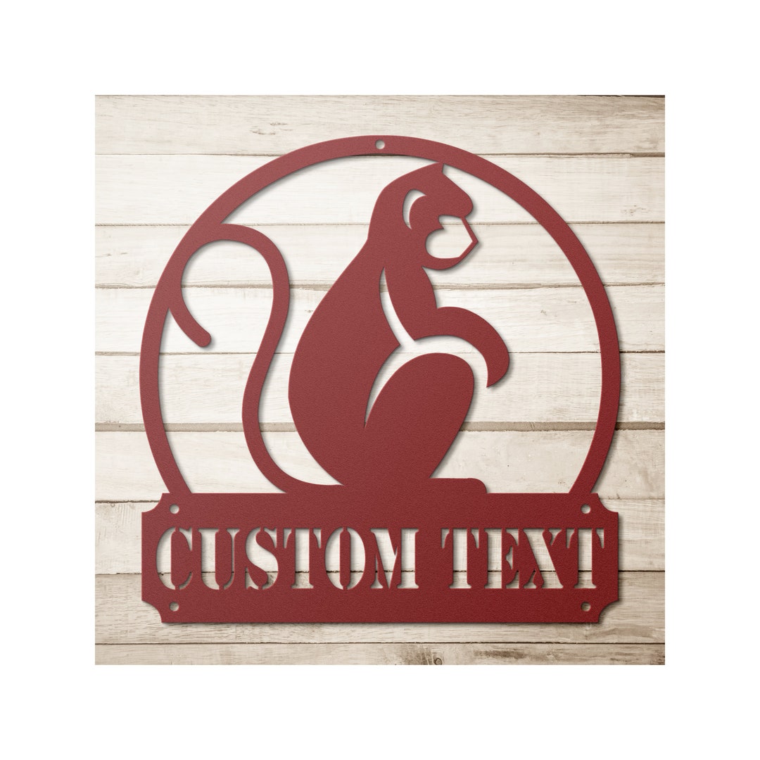 Custom Metal Monkey Sign - Personalized Monkeys Wall Art Decor - Etsy