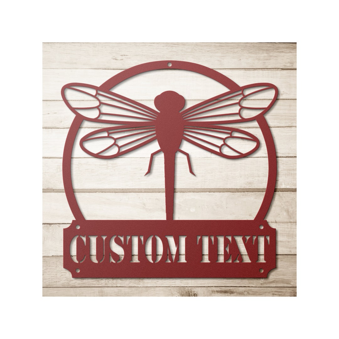 Custom Metal Dragonfly Welcome Sign - Personalized Dragonflies Wall Art ...