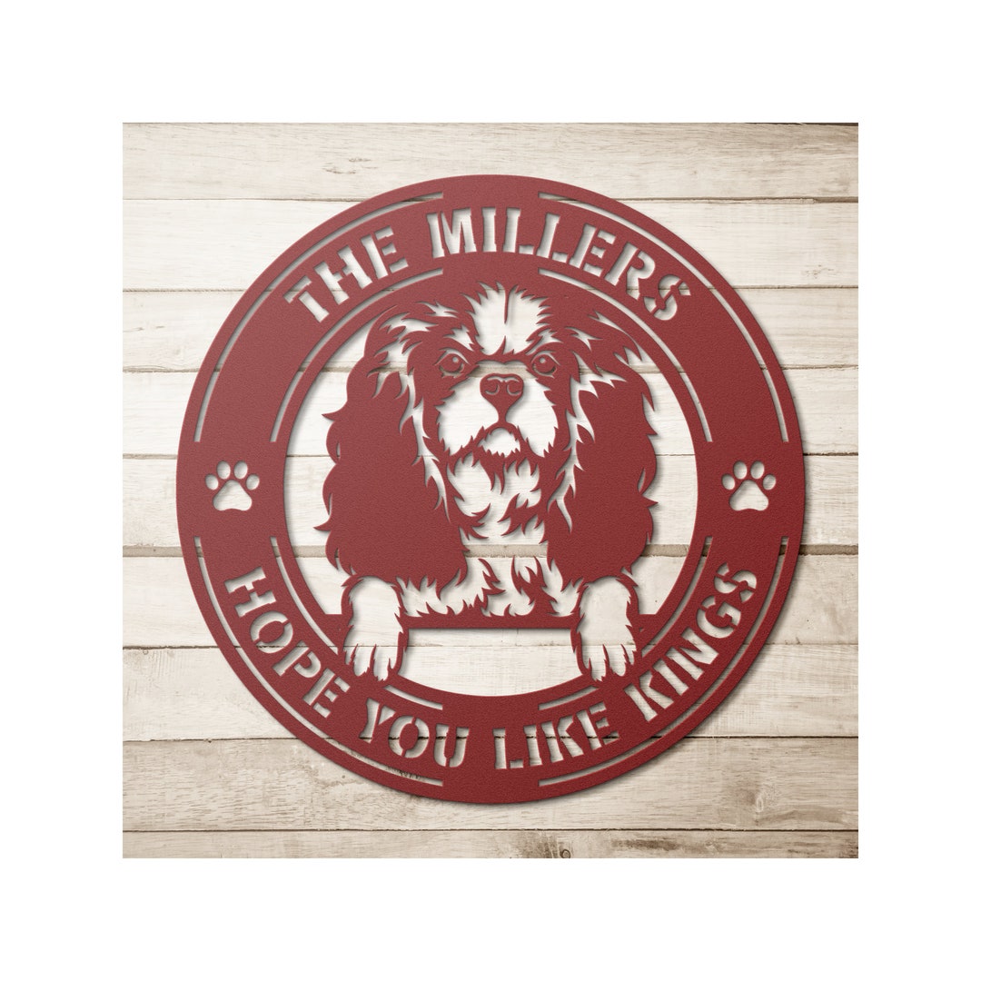 Custom Cavalier King Charles Spaniel Metal Sign - Personalized Dog Art ...