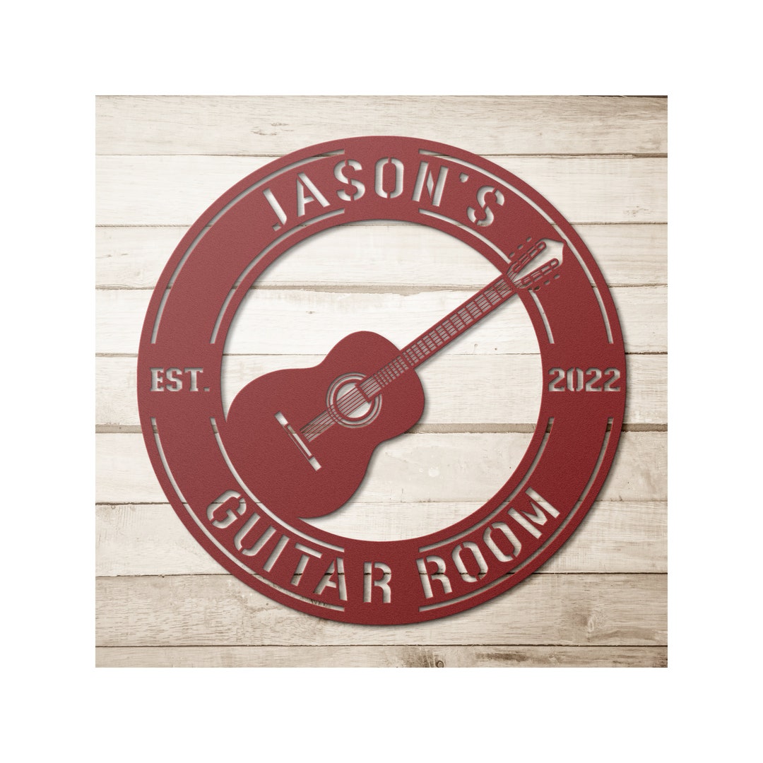 Custom Metal Guitar Sign: Personalized Music Room Wall Art - Etsy