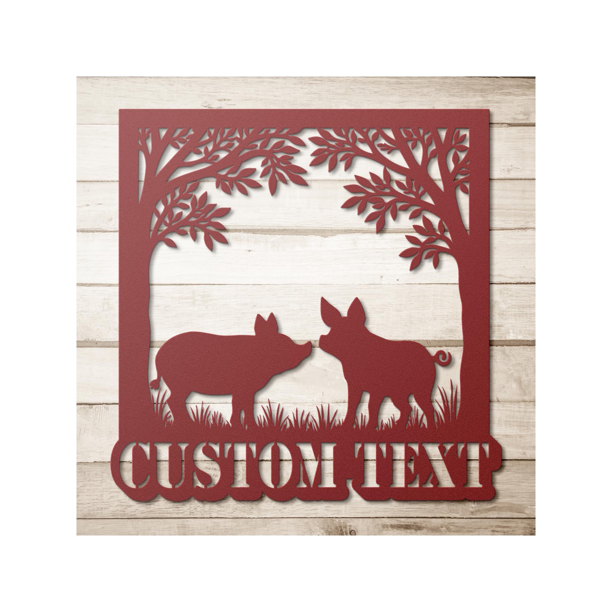 Custom Pig Metal Sign: Farmhouse Family Name Wall Decor - Etsy