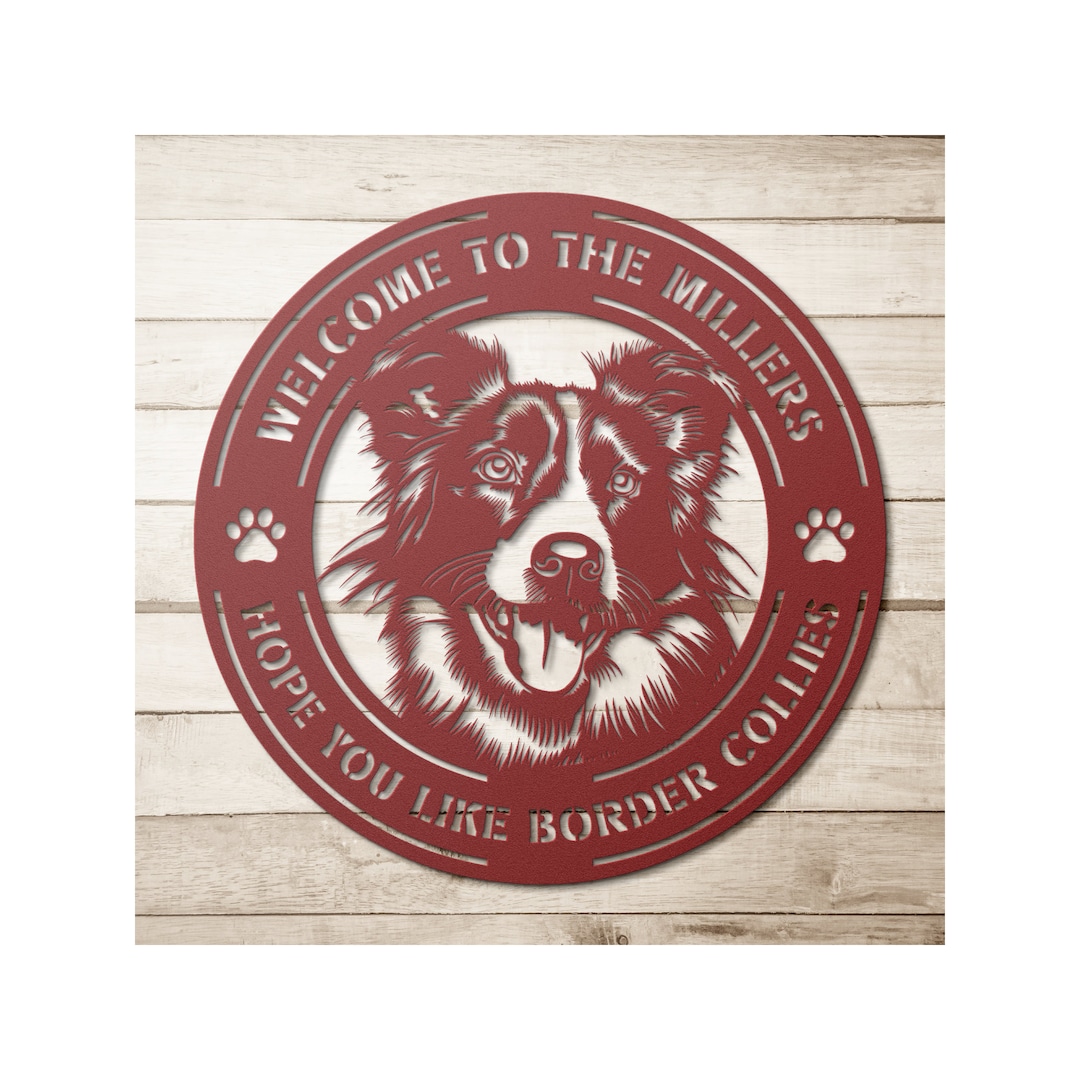 Custom Border Collie Metal Art - Border Collies Gifts - Border Collie ...