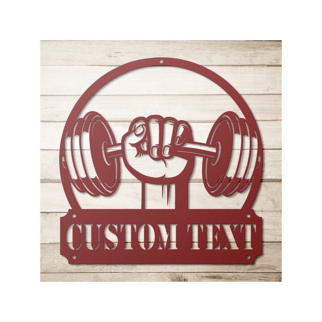 Custom Metal Weightlifting Sign - Personalized Home Gym Wall Art Decor ...