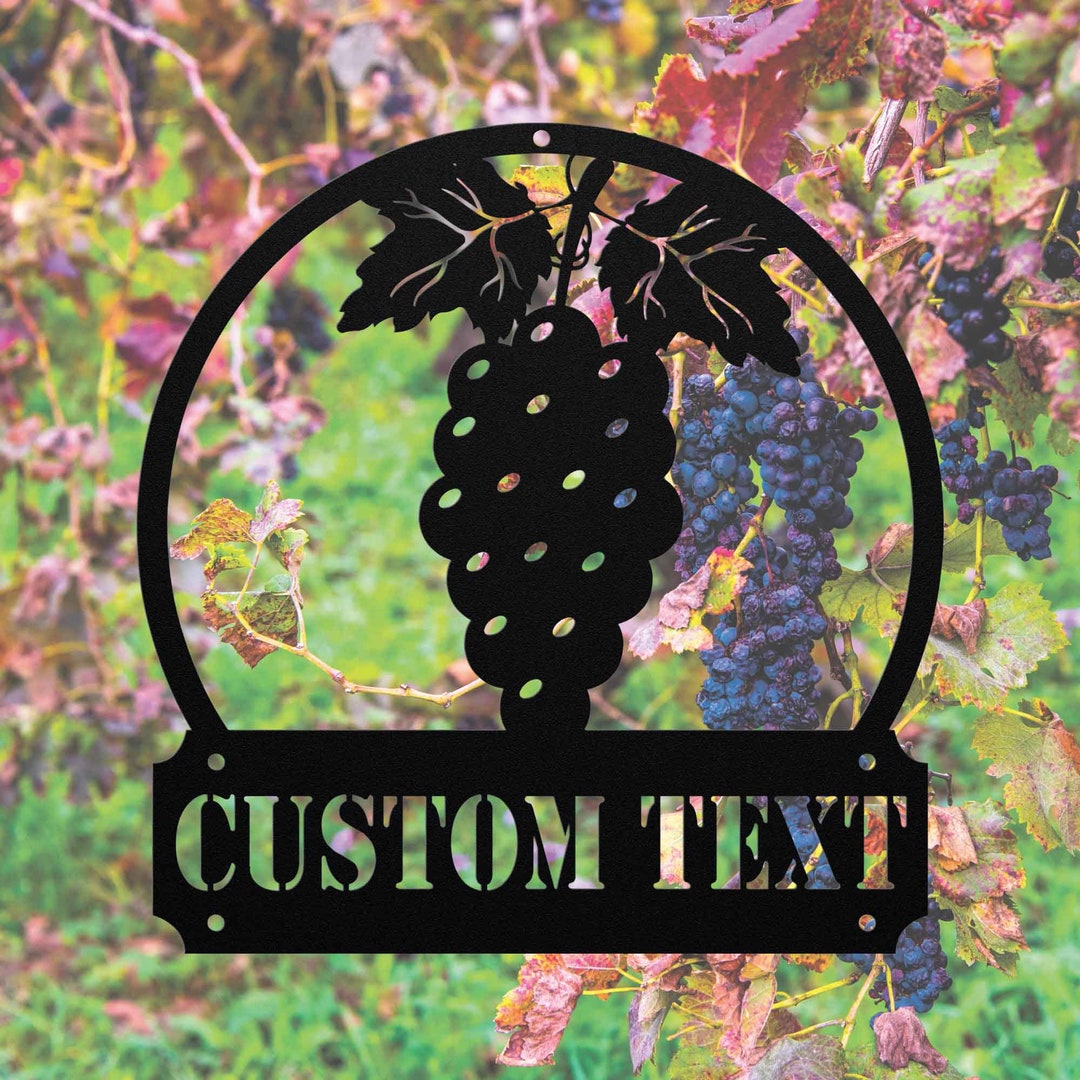 Custom Metal Grape Welcome Sign - Personalized Grapes Wall Art Decor - Etsy