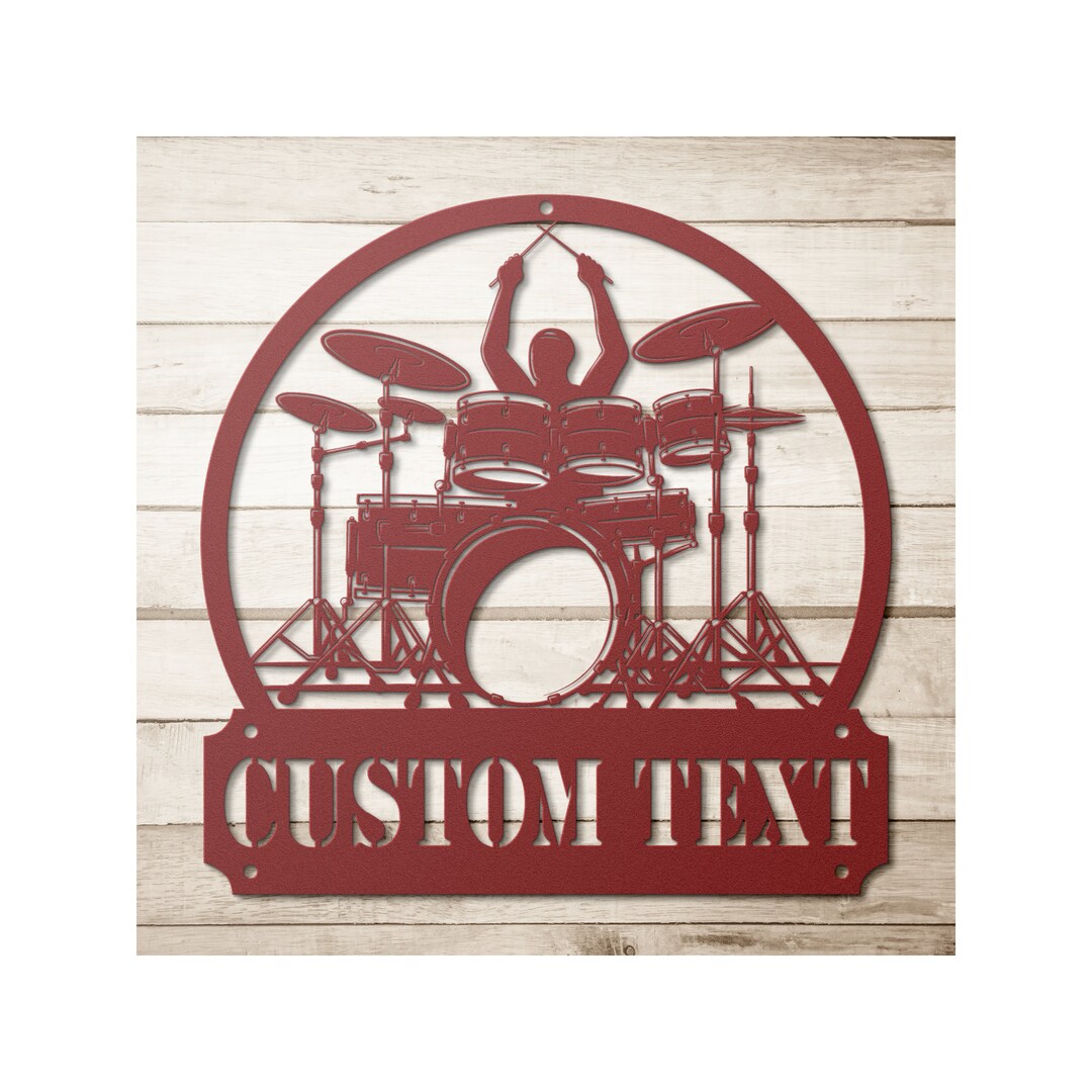 Custom Drummer Sign - Personalized Drum Metal Wall Art Decor - Etsy