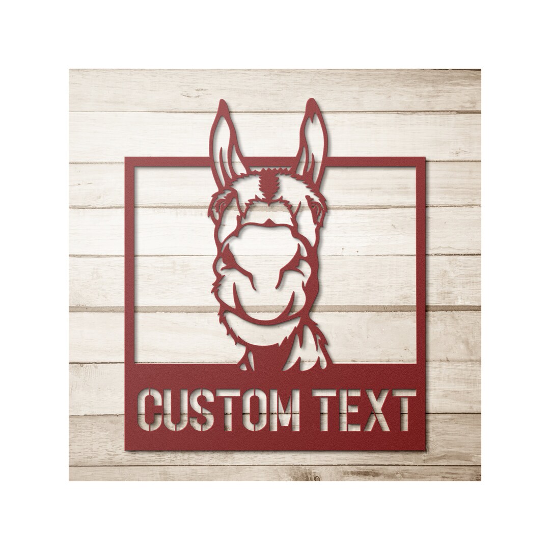 Custom Donkey Metal Art, Garden and Yard Metal Decoration, Funny Donkey ...