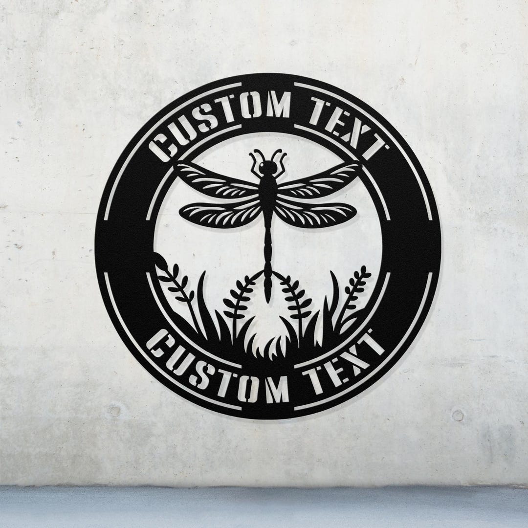 Round Dragonfly Metal Sign, Custom Circle Metal Wall Art, Personalized ...