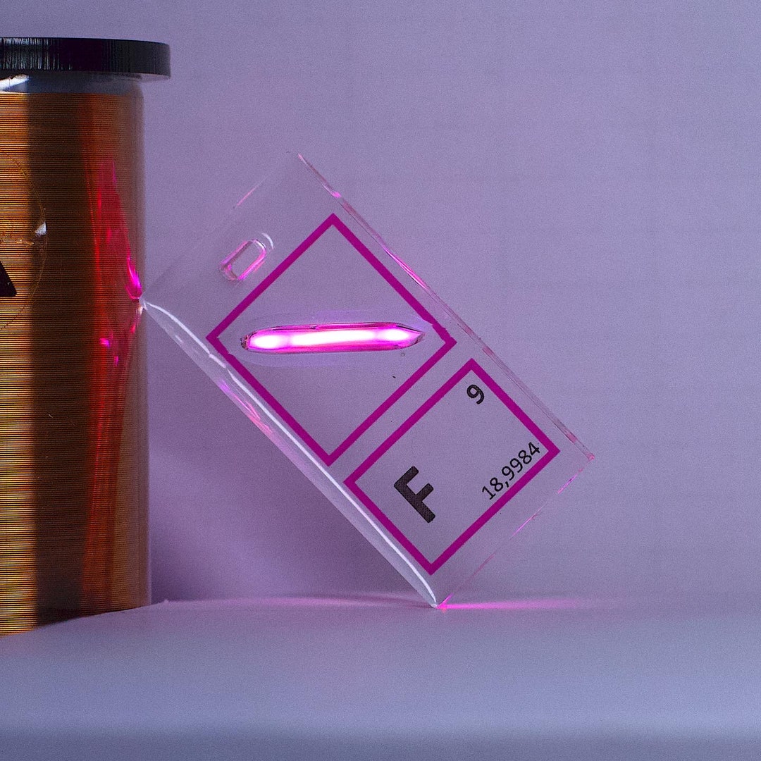 Fluorine Mini Ampoule for Collection, Fluorine Keychain, Periodic Table ...
