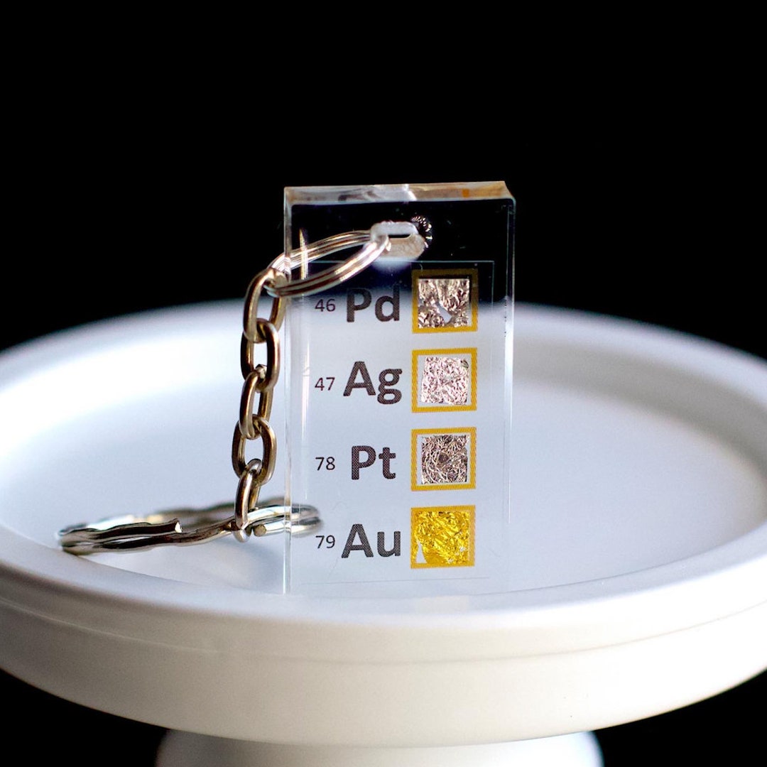 Noble Metals Set for Collection, Noble Metals Keychain, Periodic Table ...