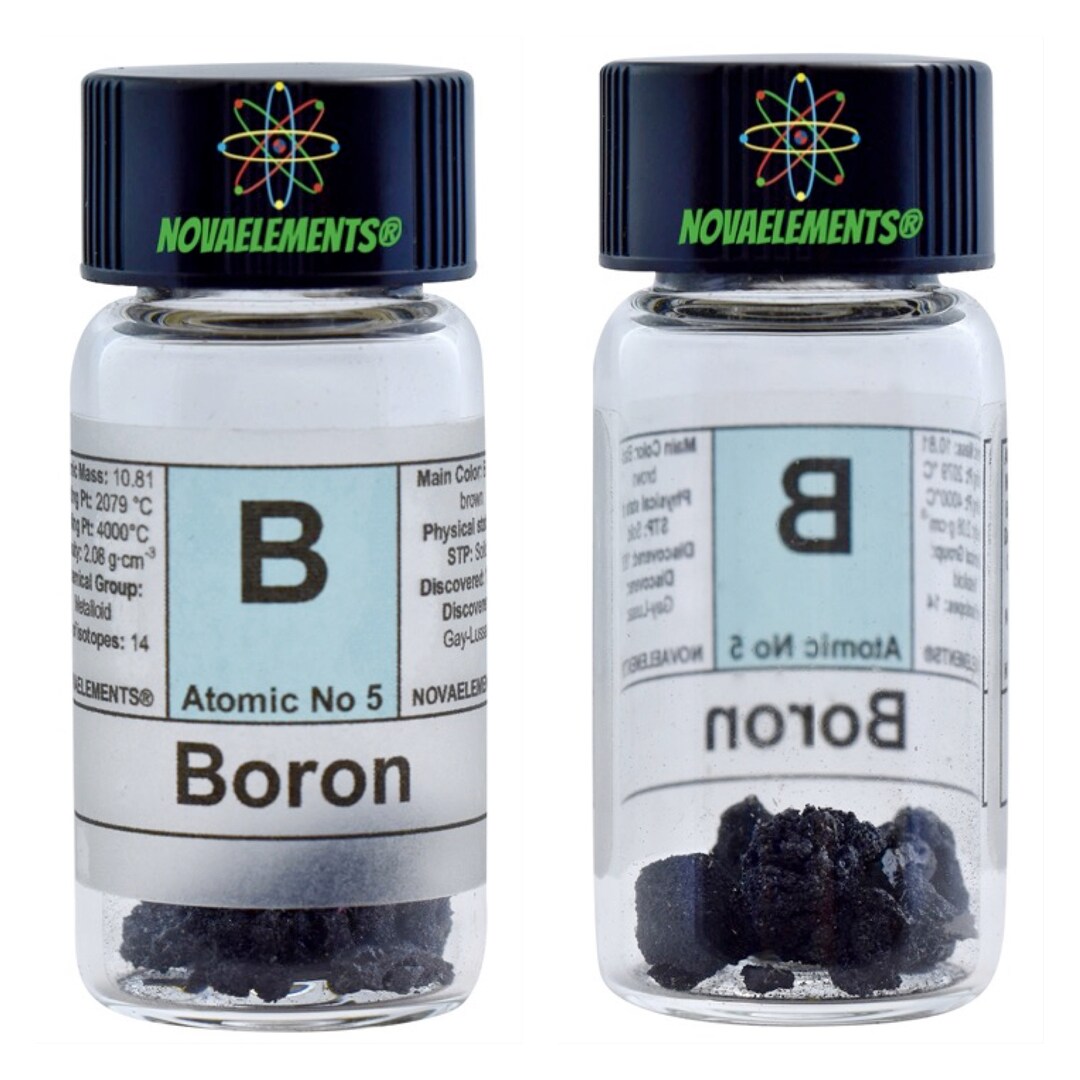 Boron Semimetal Element 5, Periodic Table of the Elements, Crystalline ...