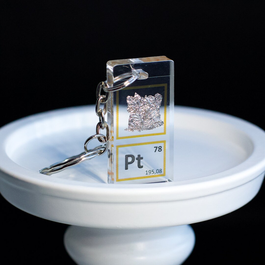 Platinum Metal Sample for Collection, Platinum Foil Keychain, Periodic ...