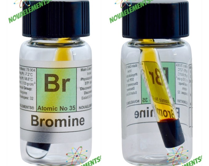 Bromine Mini Ampoule, Elemental Bromine in Glass Vial With Label ...