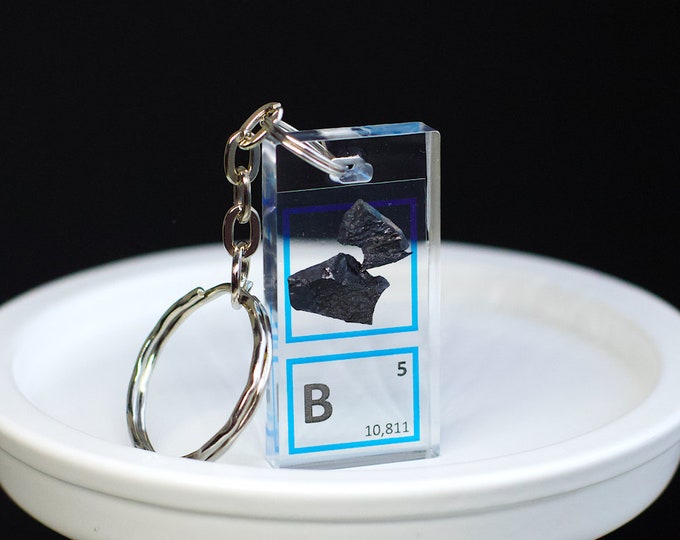 Boron Crystal Sample for Collection, Boron Keychain, Periodic Table of ...