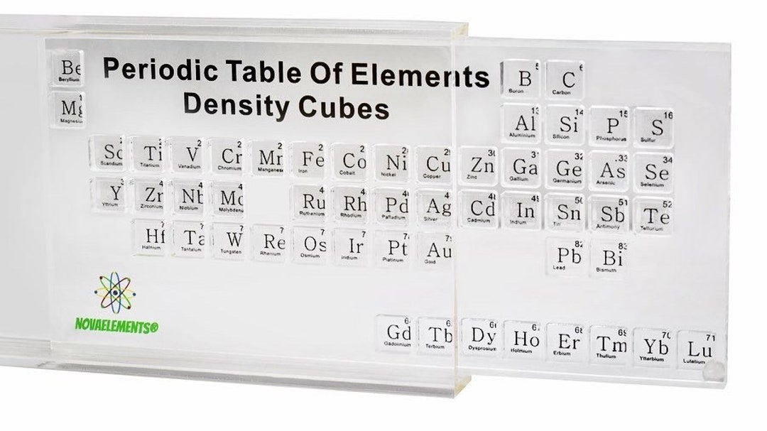 Periodic Table of Elements Density Cubes, Table With Slide-cover ...