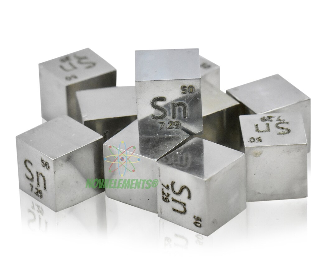 Tin Cube Density 10x10x10mm, Periodic Table of Elements, Tin Metal Cube ...