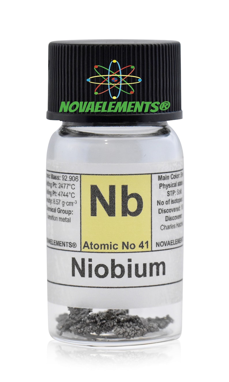 Niobium Metal Element 41, Periodic Table of the Elements, Niobium Shiny ...