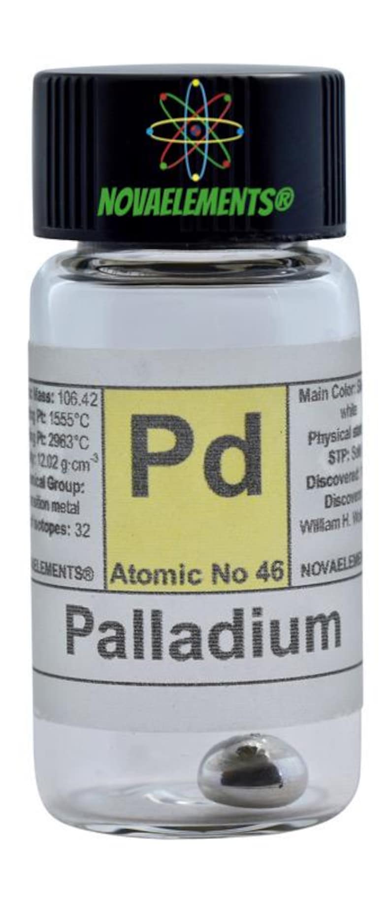 Palladium Metal 0.5 Grams, Periodic Table of Elements, 99.95% Pure ...