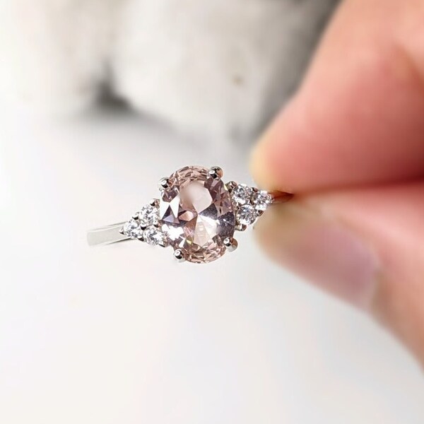 Oval Morganite Ring - Etsy