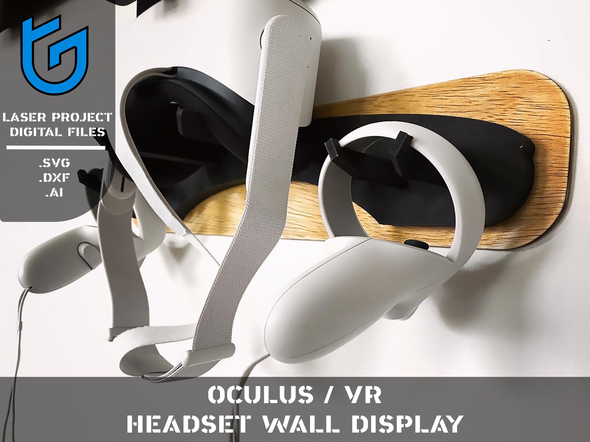 Oculus Quest Wall Mounted Holder Laser Cut SVG File - Etsy