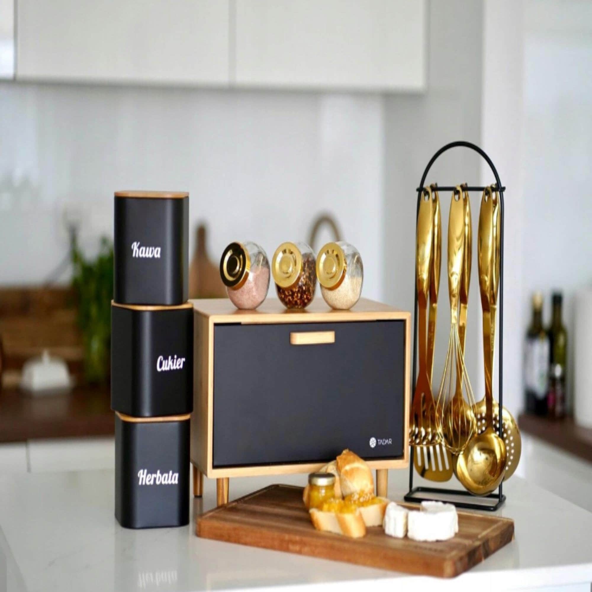 Bread Box 22,8 X 36 X 26 Cm, Black Bread Storage, Farmhouse Kitchen ...