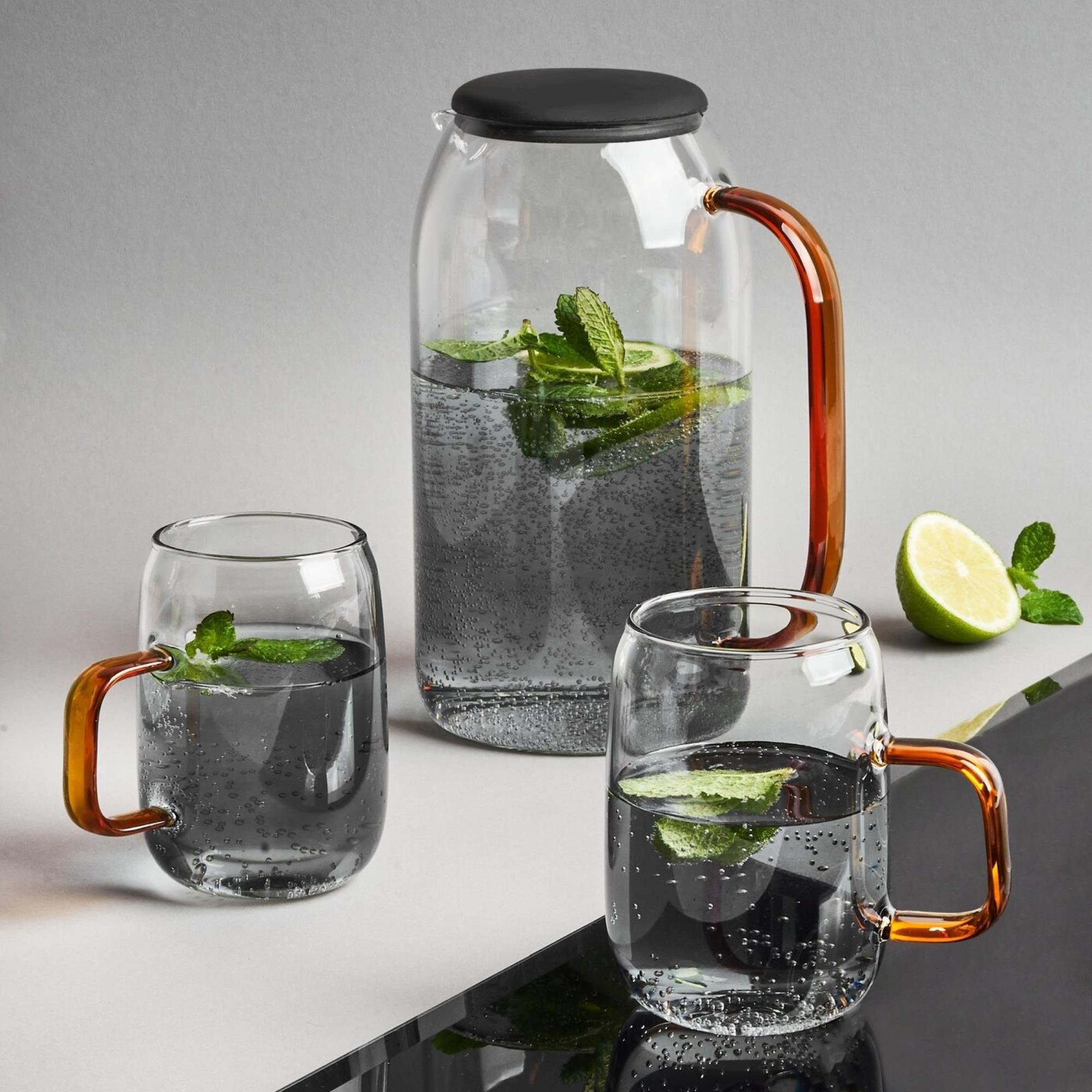 Glass Water Pitcher Jar 1.5 L and 2 Glasses 300 Ml - Etsy