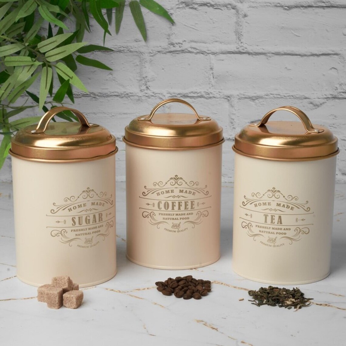 Set of 3 Containers for Sugar Tea and Coffee 11 X 15 Cm | Etsy