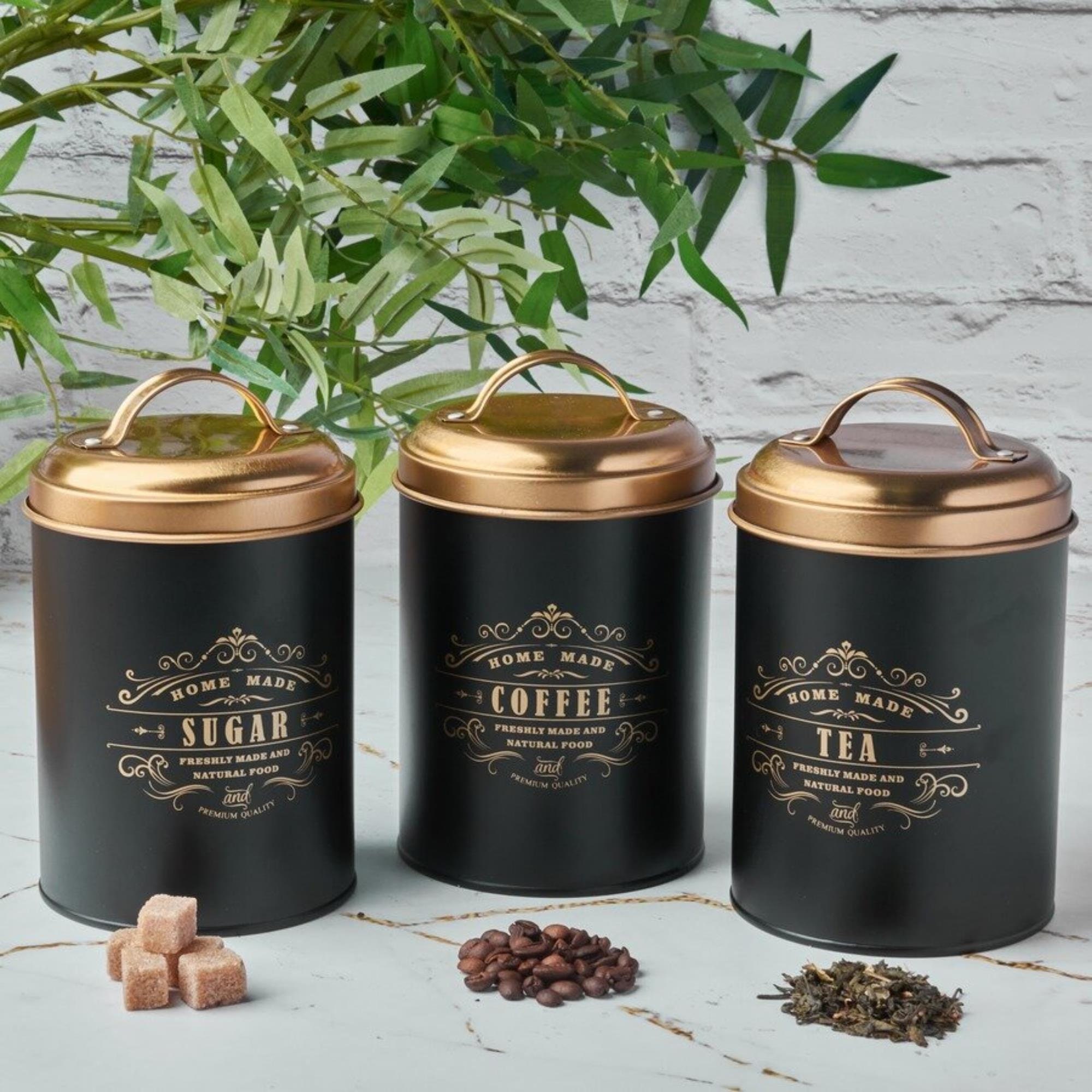 Set of 3 Containers for Sugar Tea and Coffee 11 X 15 Cm | Etsy