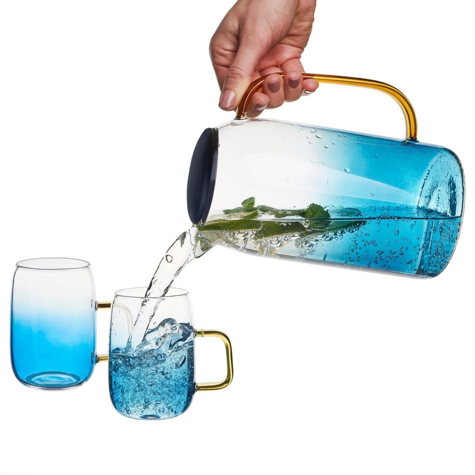 Glass Water Pitcher Jar 1.5 L and 2 Glasses 300 Ml - Etsy